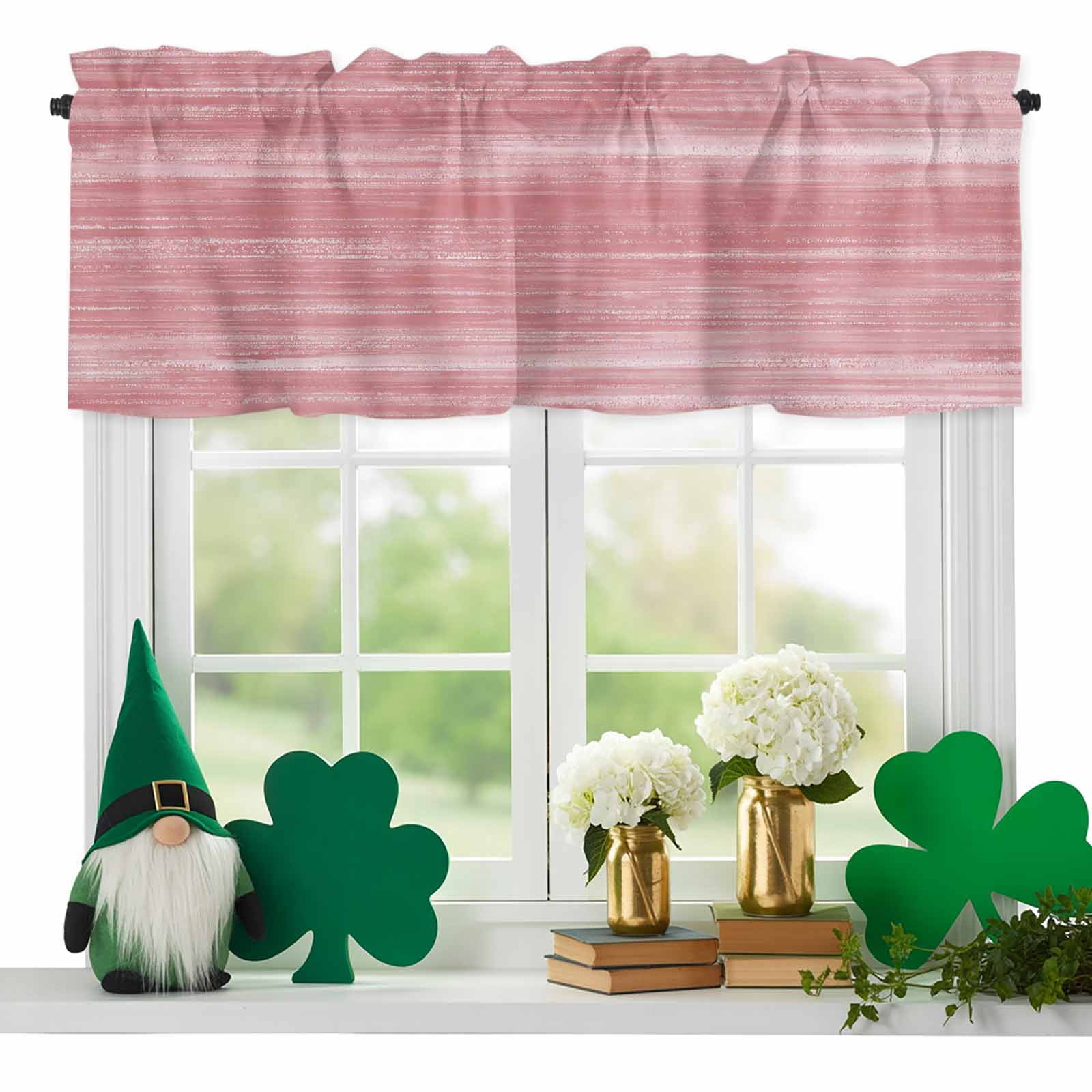 Pink Valances for Windows, Modern Abstract Gradient Pink Lines Texture ...