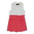 Pink Velvet Girls Button Down Tie Front Dress, Sizes 4-16 - Walmart.com