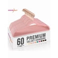 Pink Velvet Hangers 60 Pack，Non-Slip Felt Clothes Hangers，Heavy Duty ...