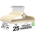 Techzoo Premium beige Velvet Hangers 25 Pack - Space Saving Felt Hanger ...