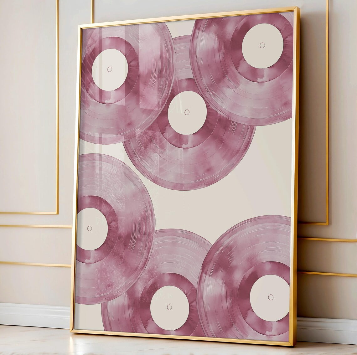 Pink Vinyl Record Wall Art, Trendy Retro Music Poster, Music Lover Gift ...