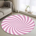 Pink Vortex 3FT Round Area Rugs Abstract Boho White Pink Vortex Spiral ...