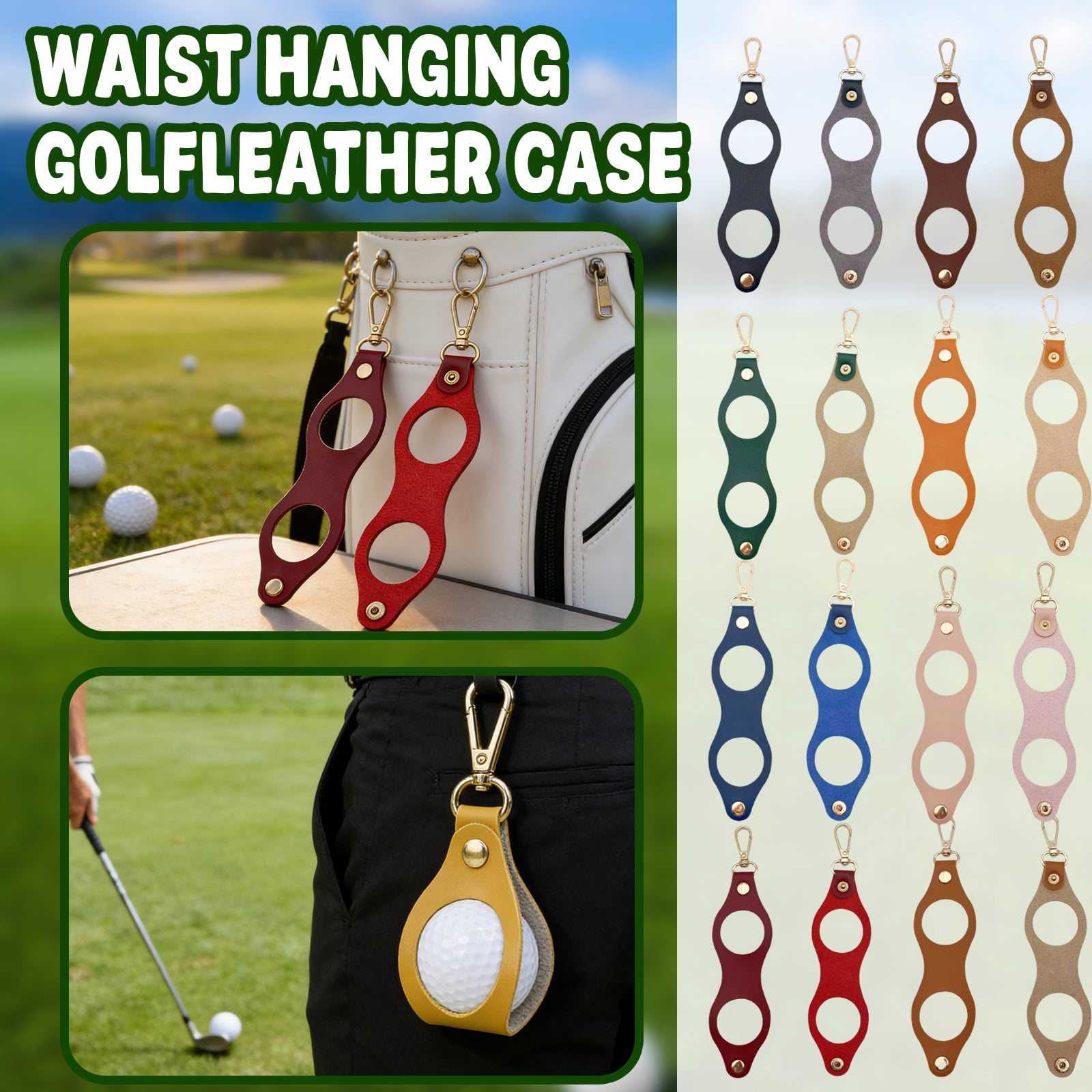 Pink Waist - Clipped Golf Ball Pouch, Golf Ball Holder, Waist - Hanging ...