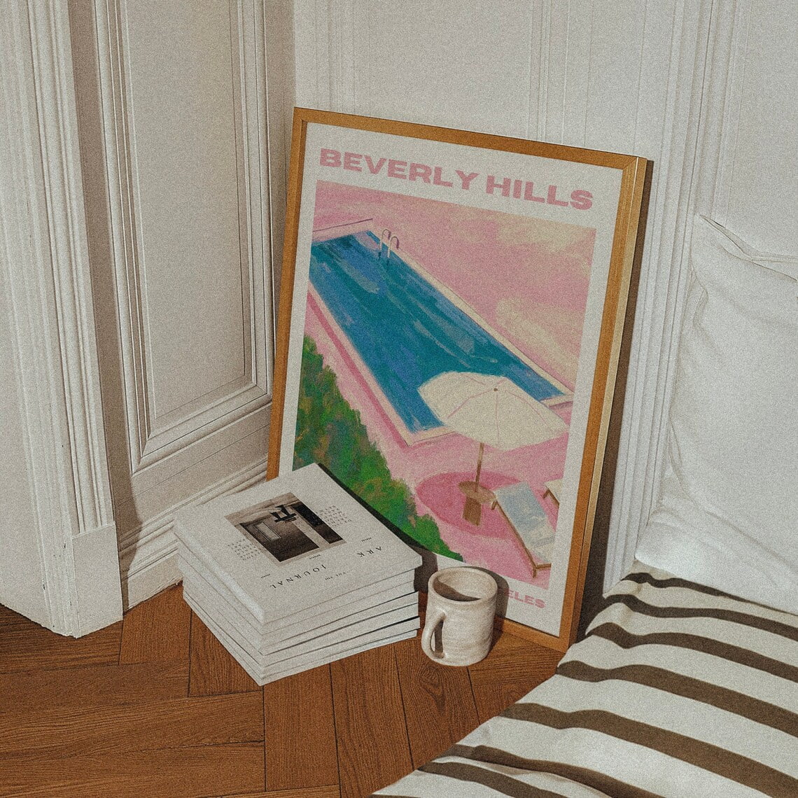 Pink Wall Art Printable Digital Poster Beverly Hills Preppy Aesthetic ...