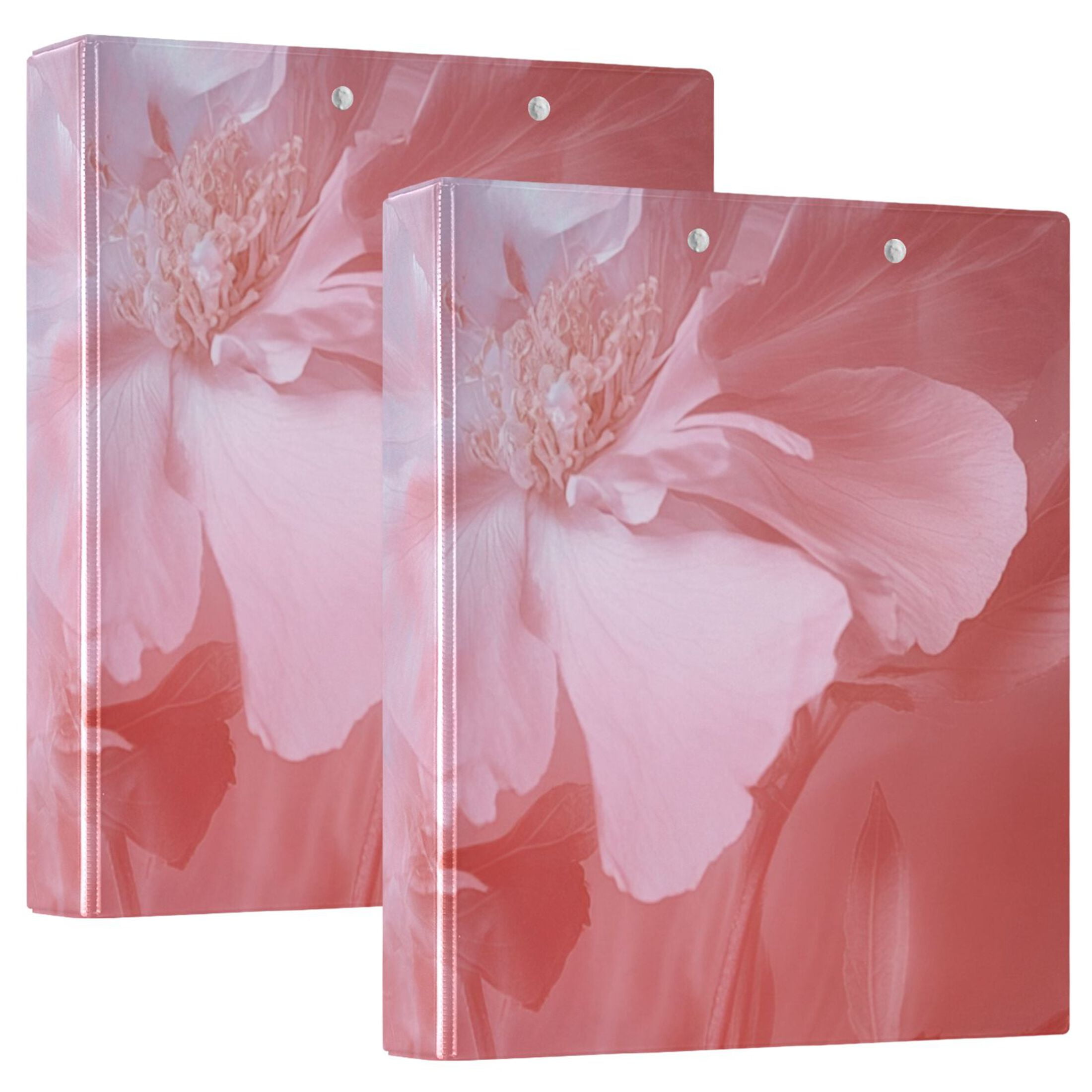 Pink Watercolor Flowers 3 Ring Binders 1.5 inch Hardcover File Folders ...