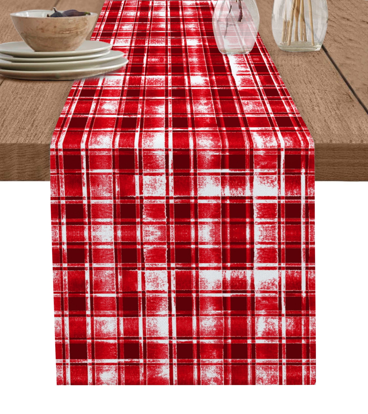 Pink Watercolor Mottled Checkered Plaid rations Coffee Table r ...