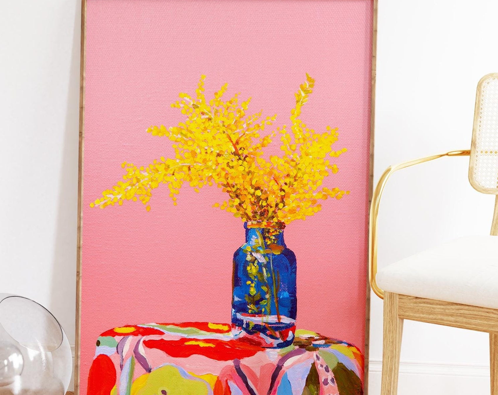 Pink Wattle Still Life Art Print | Bright Australian Native Flowers ...