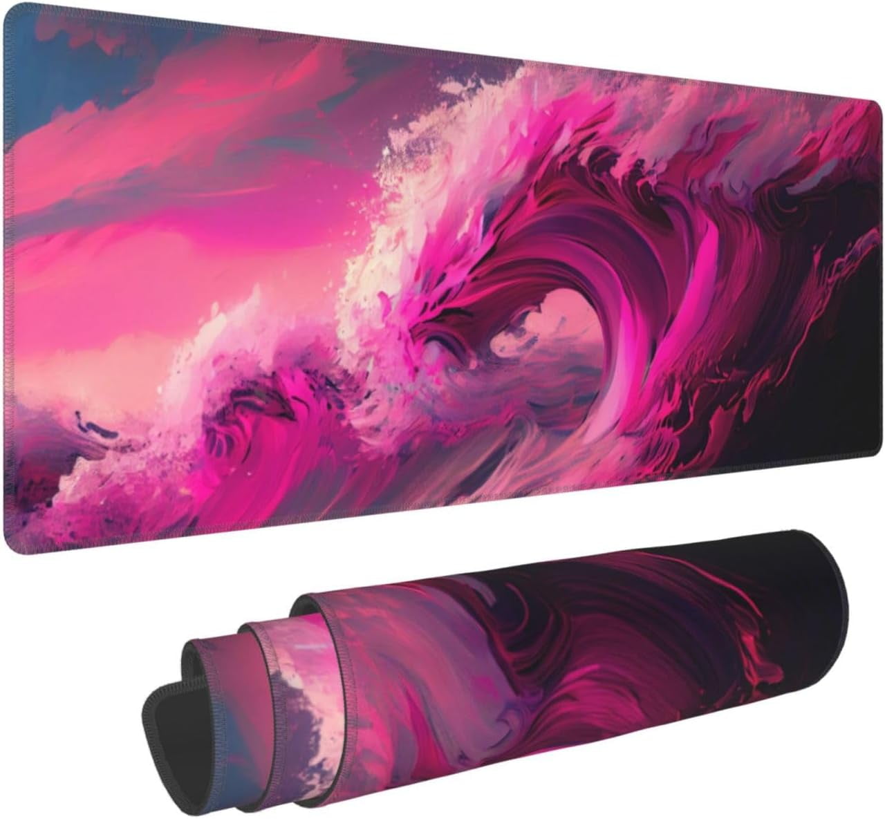 Pink Wave Gaming Mouse Pad Extended Large Mouse Mat 31.5 X 11.8 Inch ...