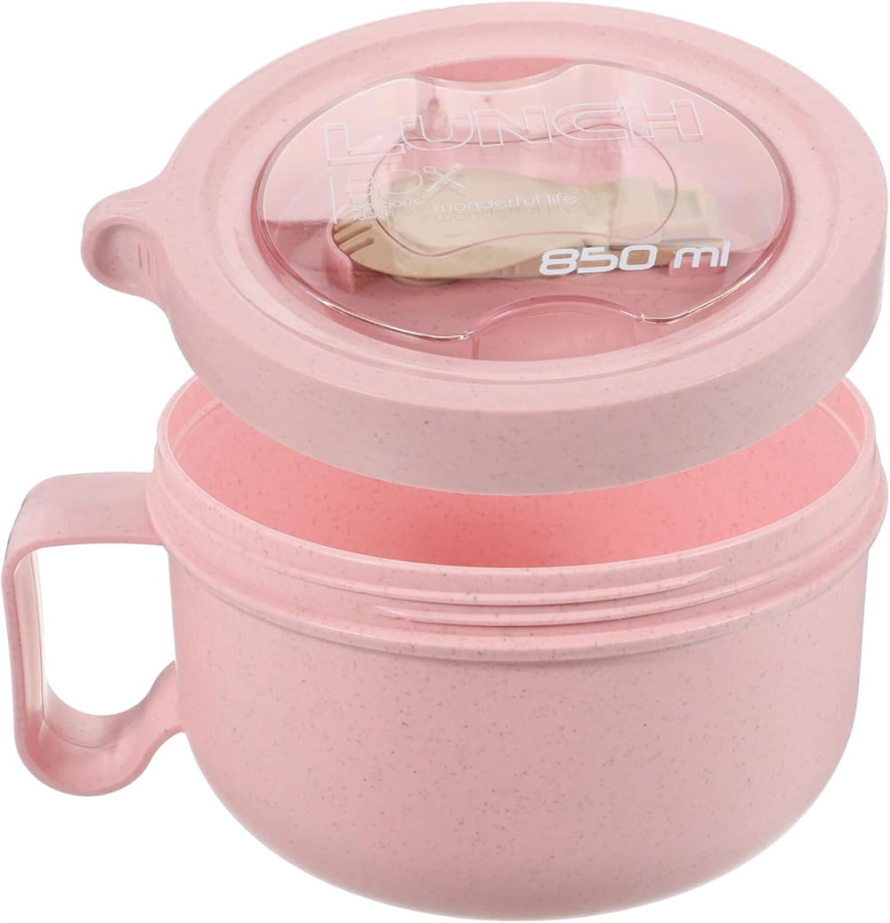Pink Wheat Straw Ramen Bowl,Instant Noodles Bowls,Premium Plastic Lunch ...
