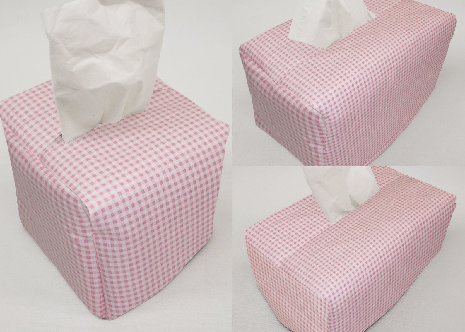 Pink & White Checked Gingham Tissue Box Cover by Penny's Needful Things ...