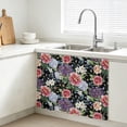 Pink White Floral Cabinet Curtains for Kitchen 11"W x 13"L, Country ...