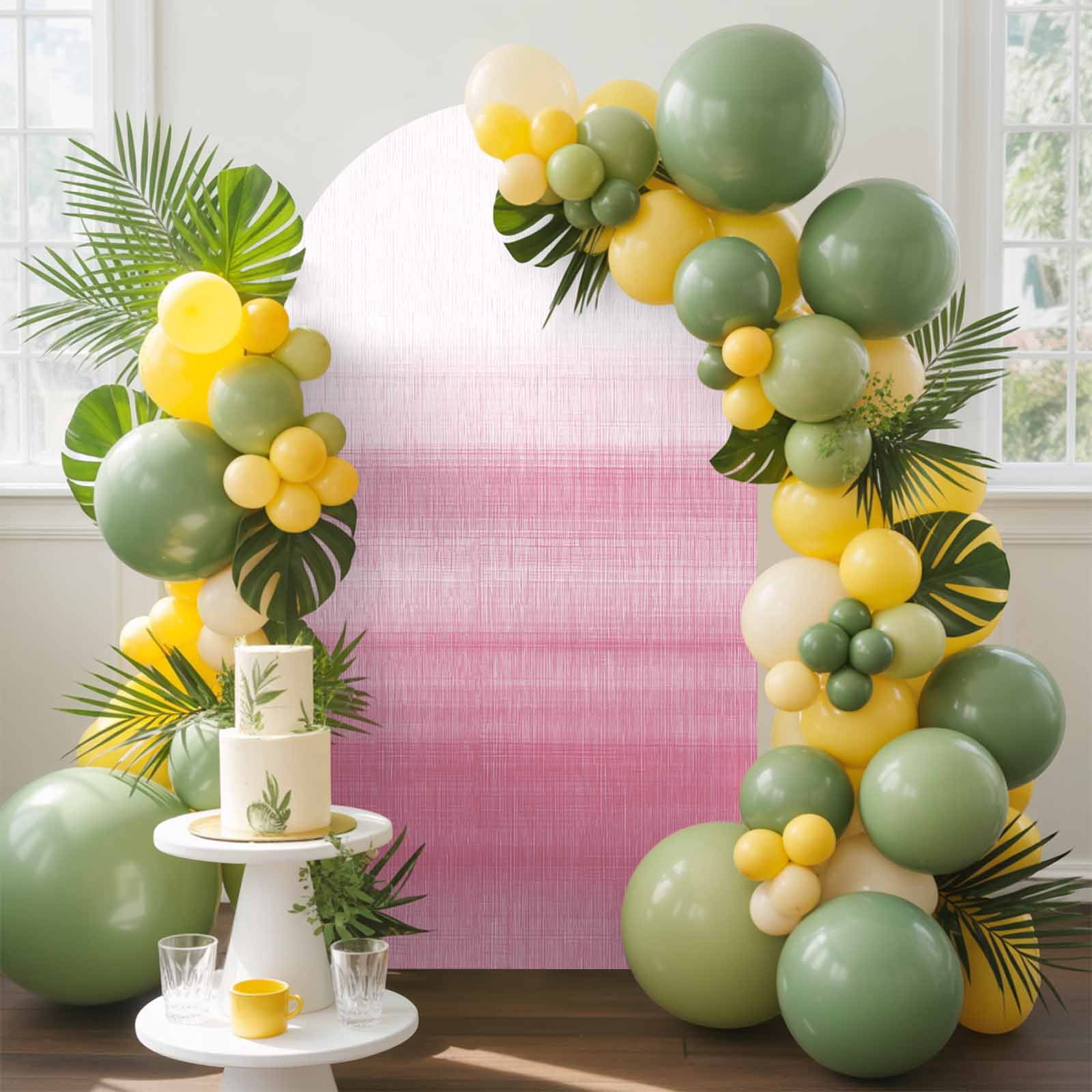 Pink White Gradient Arch Backdrop Cover, 6FT, Abstract Ombre Texture ...
