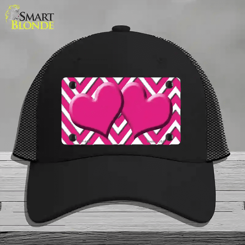 Pink White Large Chevron Hot Pink Center Hearts Novelty License Plate ...