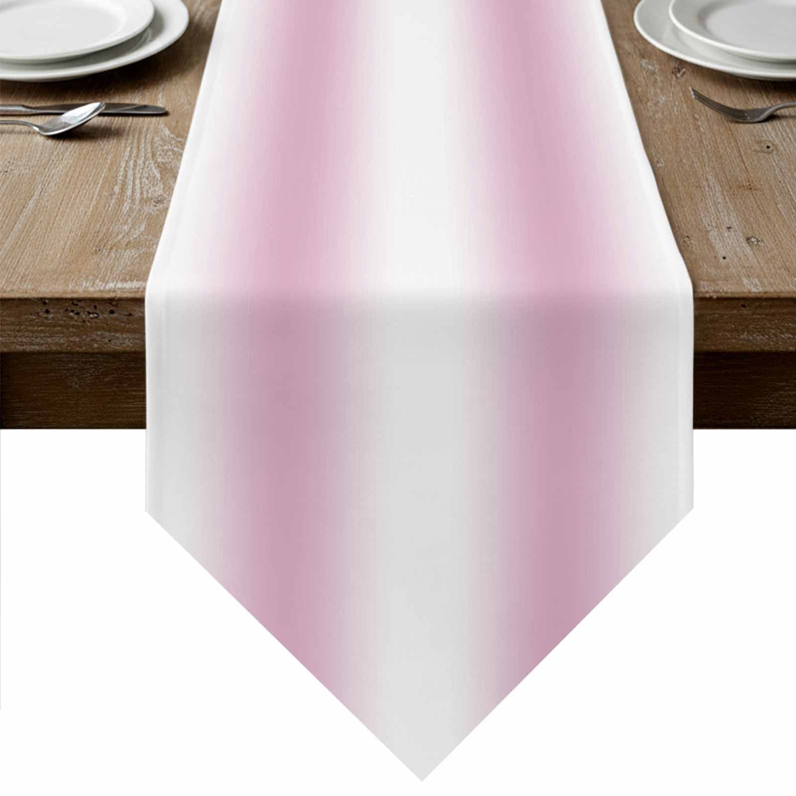 Pink White Ombre Table Runner Linen Burlap Table Runner 60 Inches Long ...