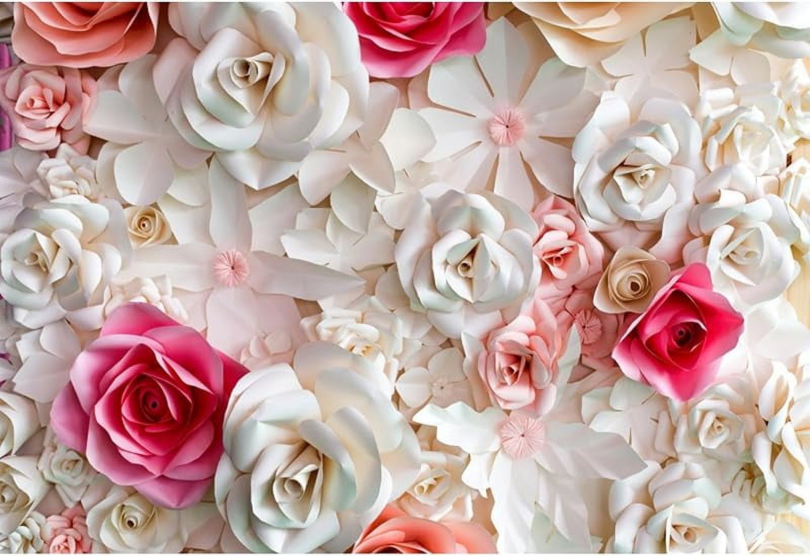 Pink and White Paper Flowers Background Photography Backdrop Paper ...