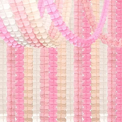 Pink-White Peach Party-Decorations Streamers Garland - 157Ft Four-Leaf ...