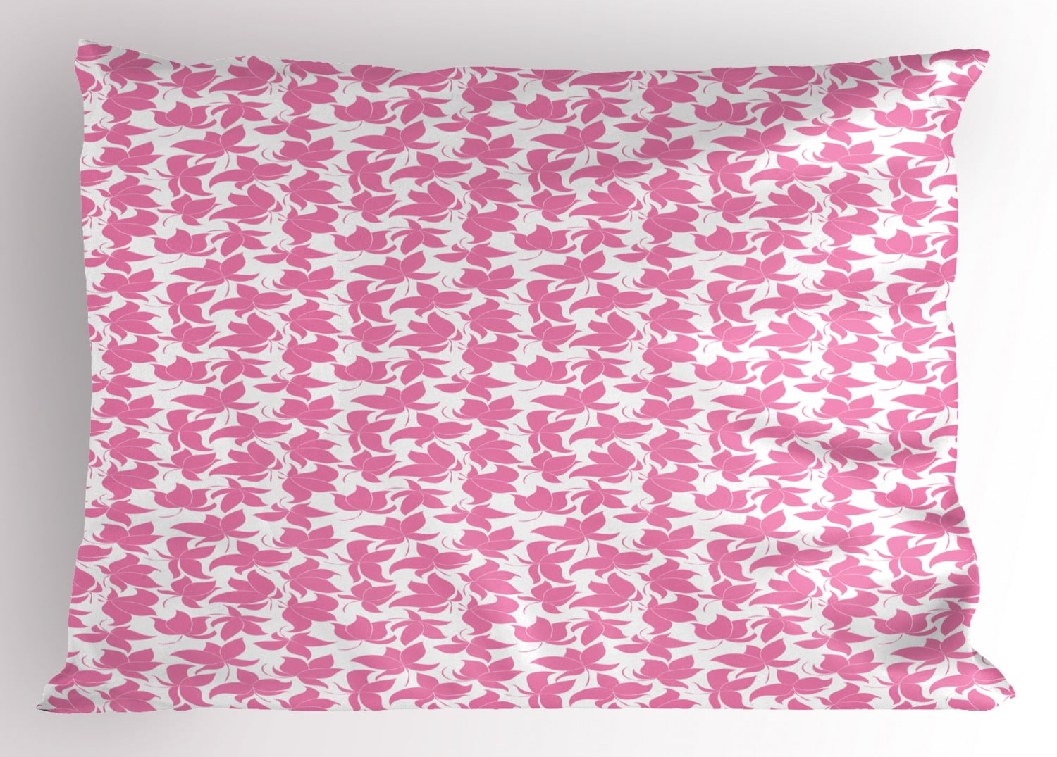 Pink and White Pillow Sham Moire Outline Design Lobbed-Looking Striped ...