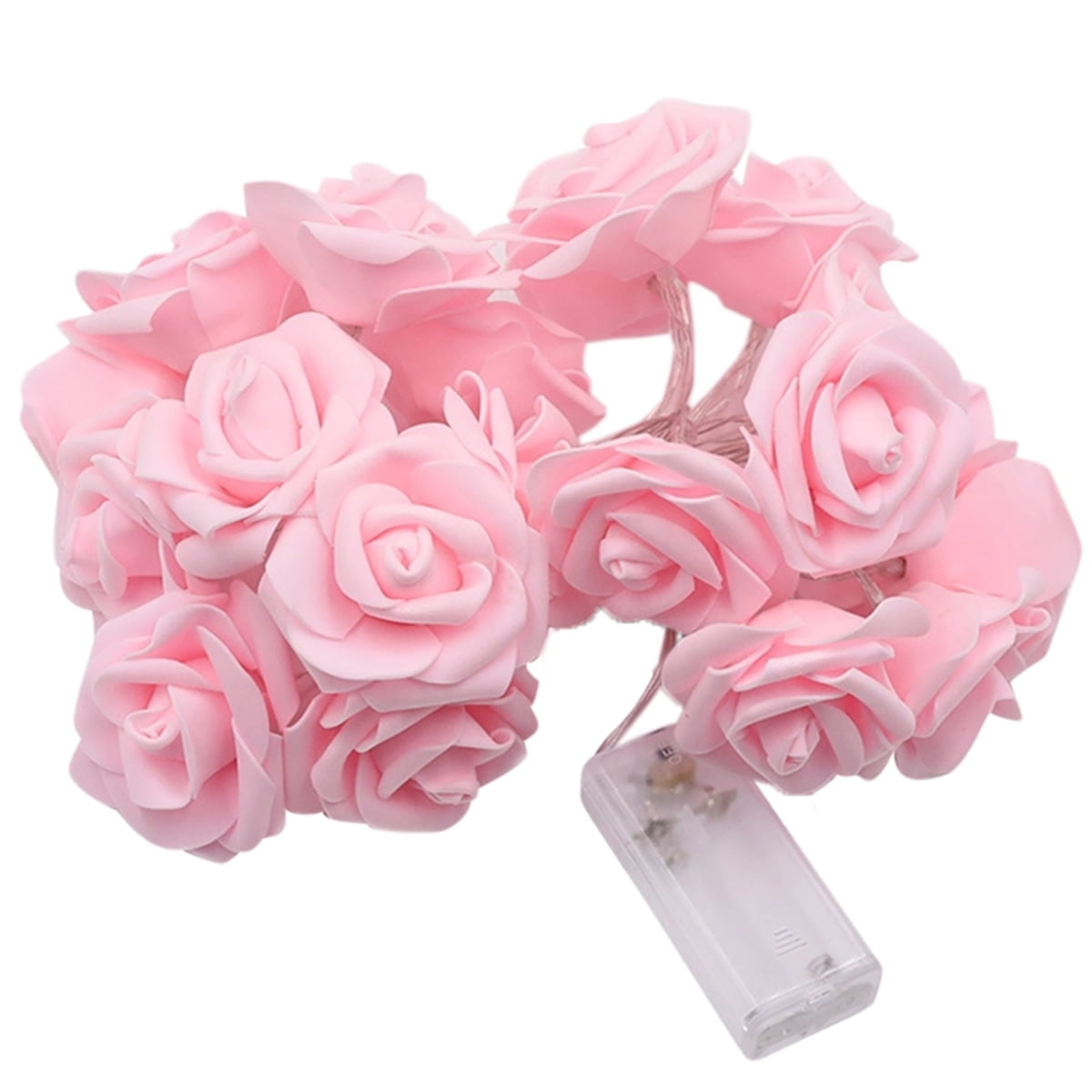 Pink and White Rose Flower String Lights Room Decoration, LED Birthday ...