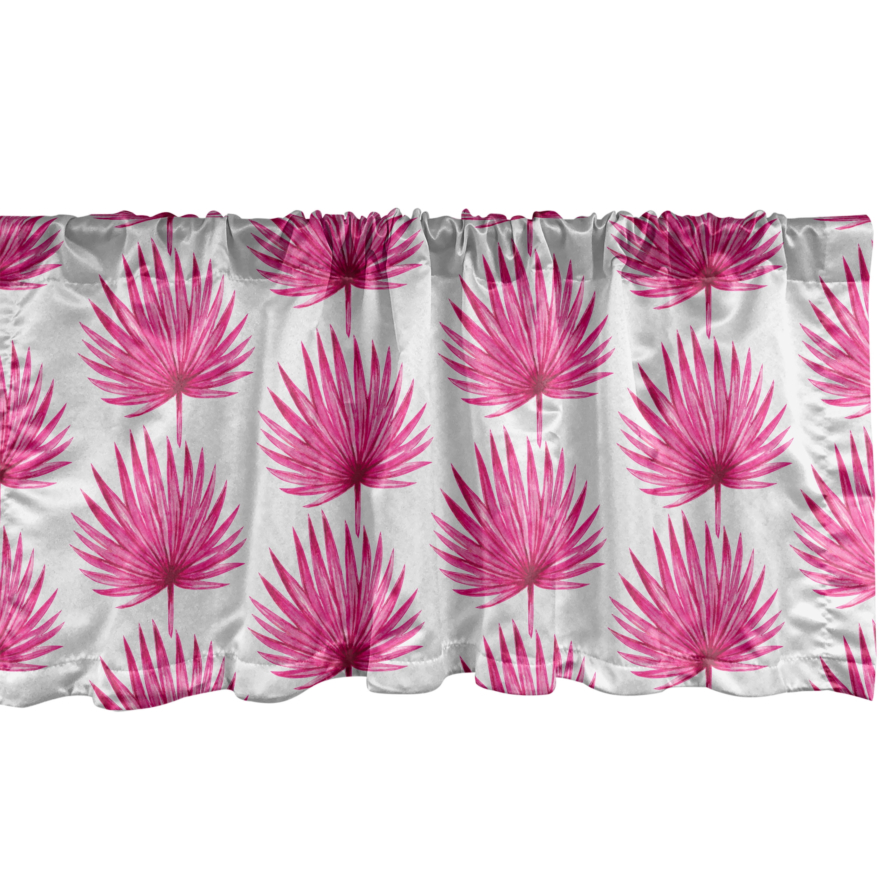 Ambesonne Palm Tree Valance Pack of 2, Pink Forest Leaves, 54"X18 ...
