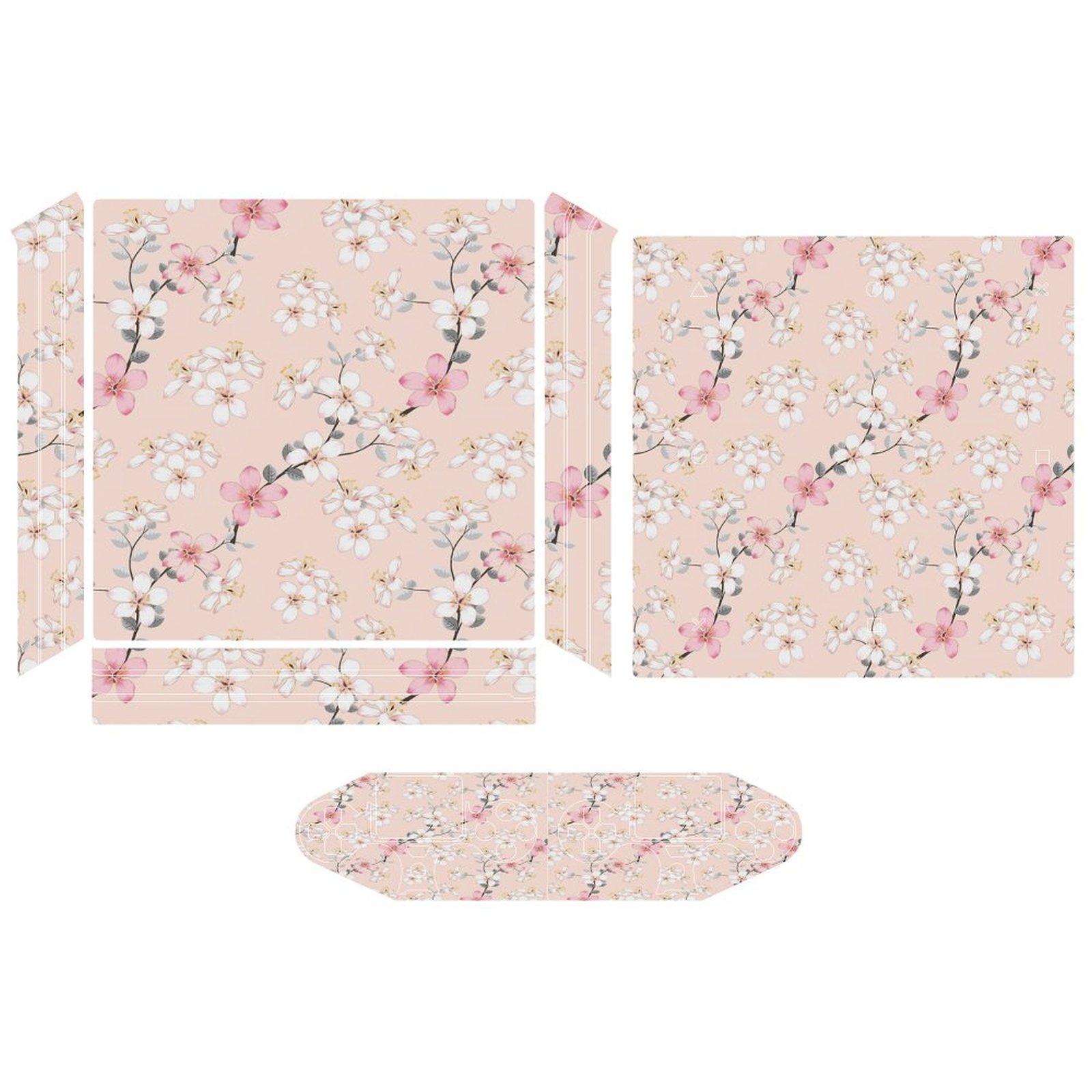 Pastel Flower Pattern PS4/PS4 Pro/PS4 Slim Skin Sticker For Console And ...