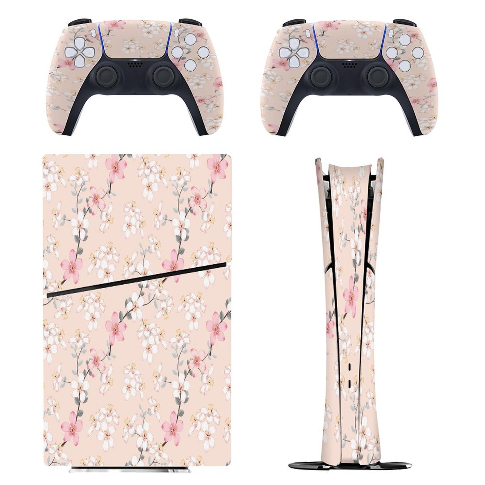 Pink Wild Flowers on Isolated Pastel PS5/PS5 Pro/PS5 Slim Digital Disc ...