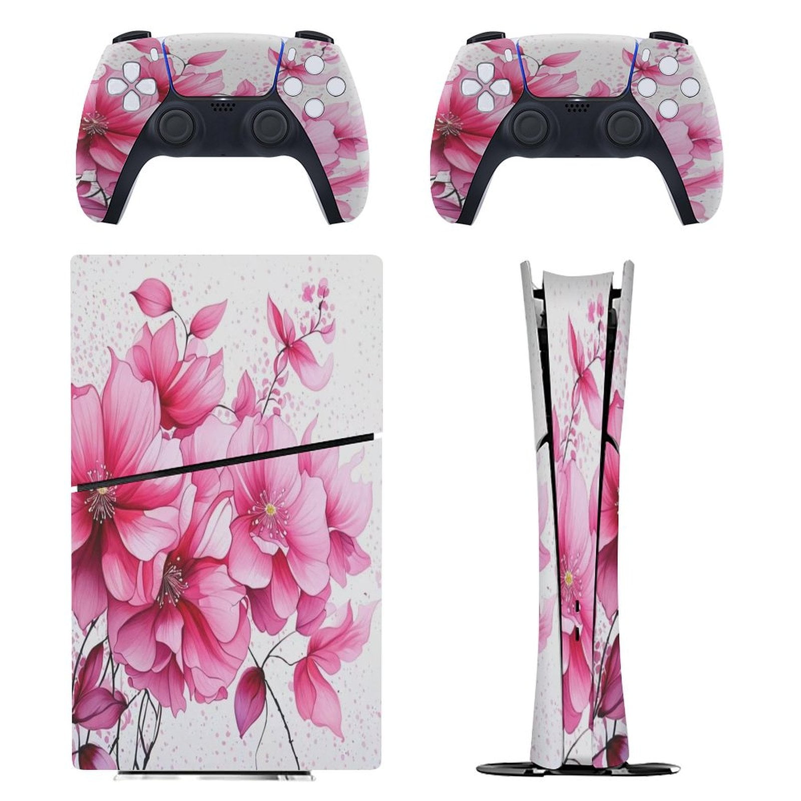 Pink Wildflowers (1) PS5/PS5 Slim Digital Disc Skin Sticker For Console ...