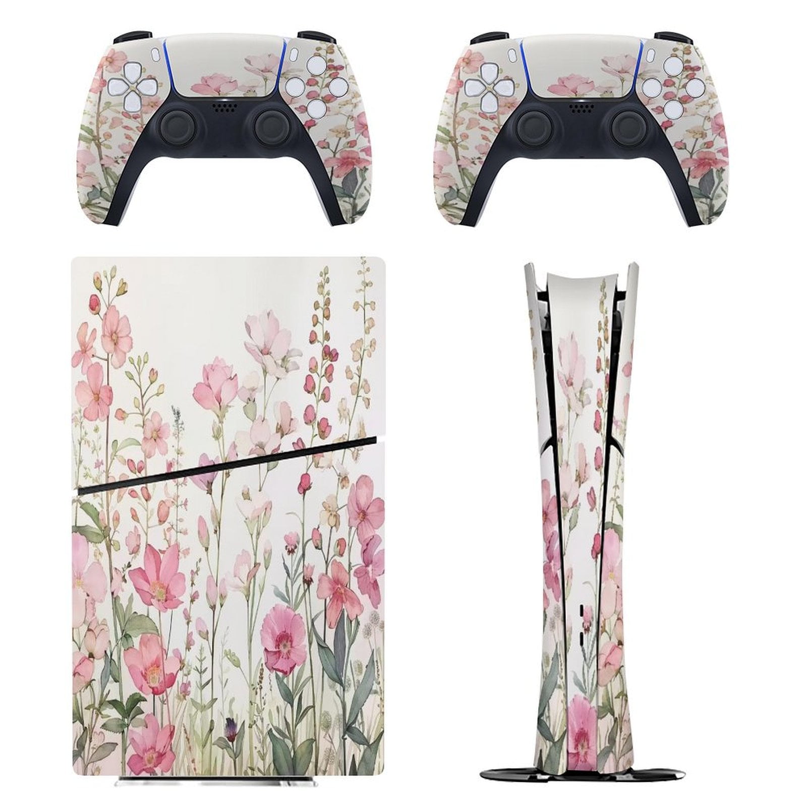 Pink Wildflowers (3) PS5/PS5 Slim Digital Disc Skin Sticker For Console ...