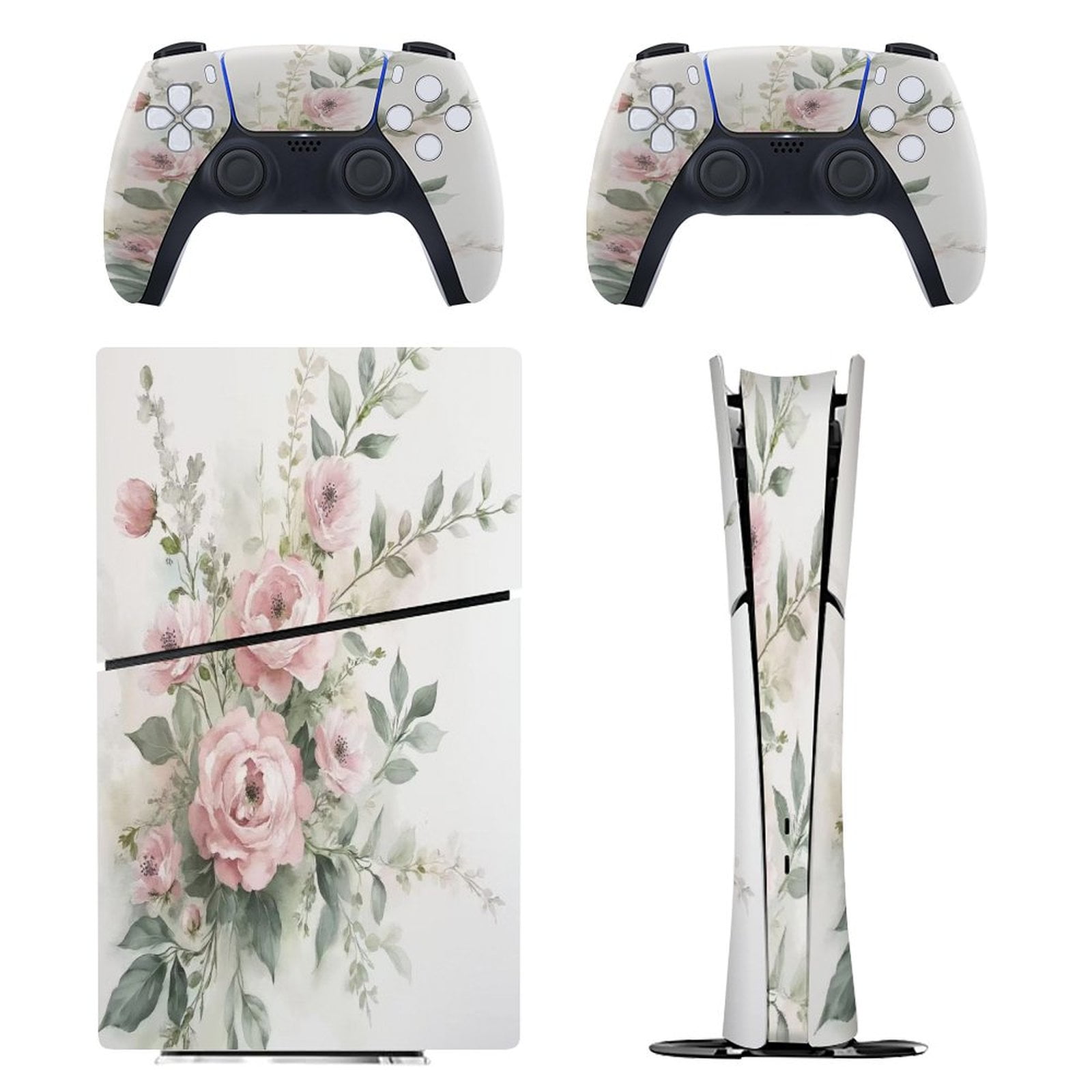 Pink Wildflowers (4) PS5/PS5 Slim Digital Disc Skin Sticker For Console ...