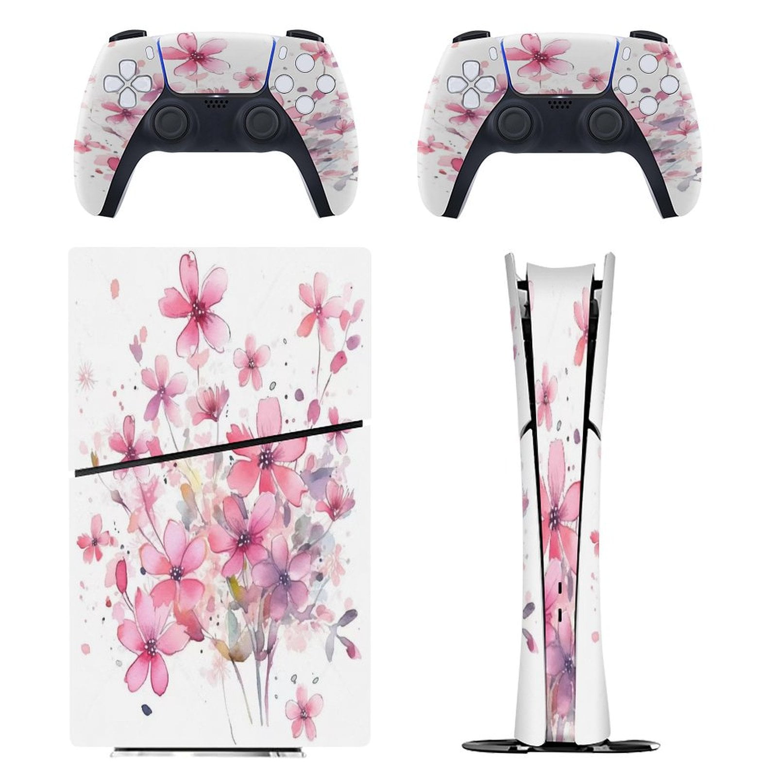 Pink Wildflowers (5) PS5/PS5 Slim Digital Disc Skin Sticker For Console ...