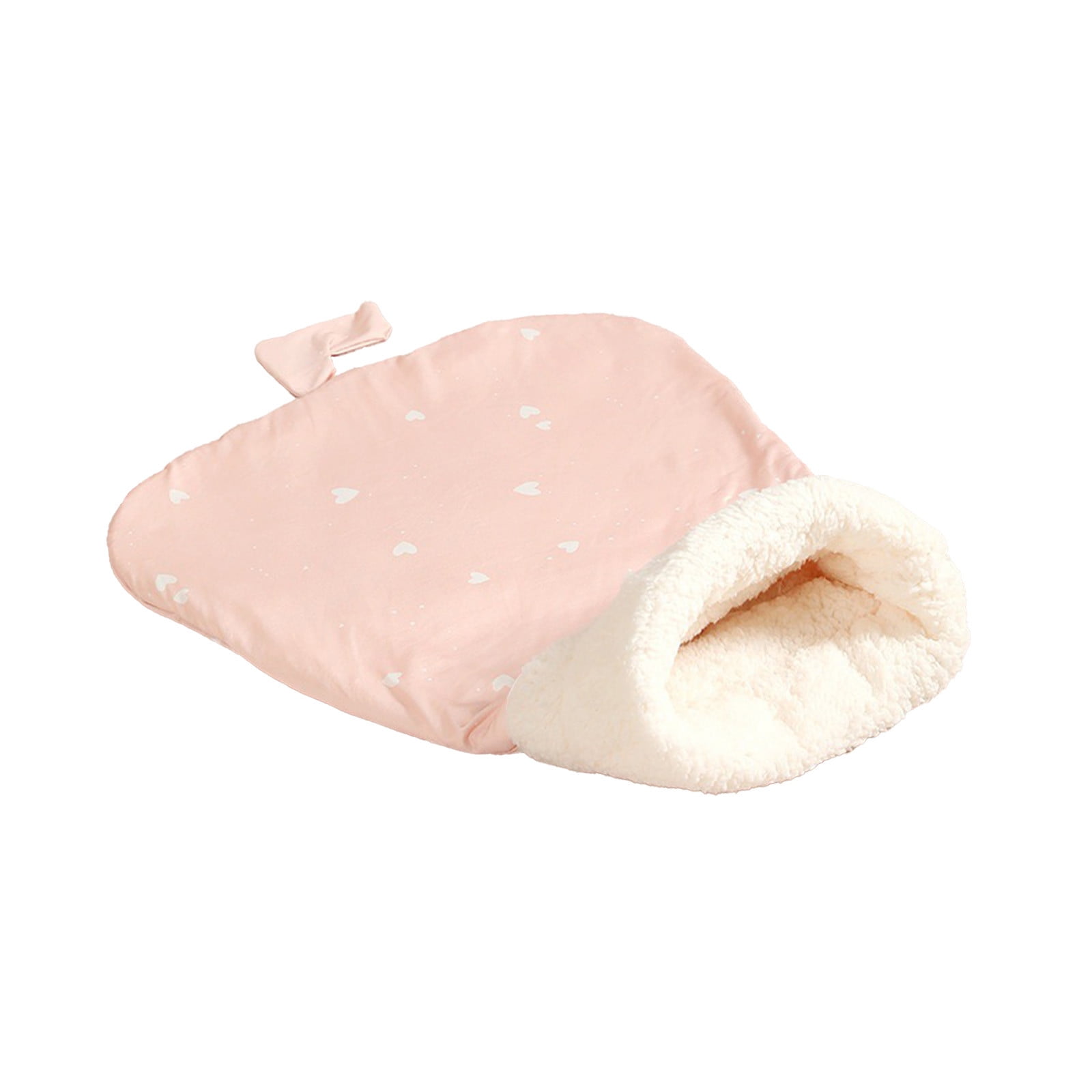 Pink Winter Warm Semi-Enclosed Pet Bed Tunnel Design Cat Sleeping Bag ...