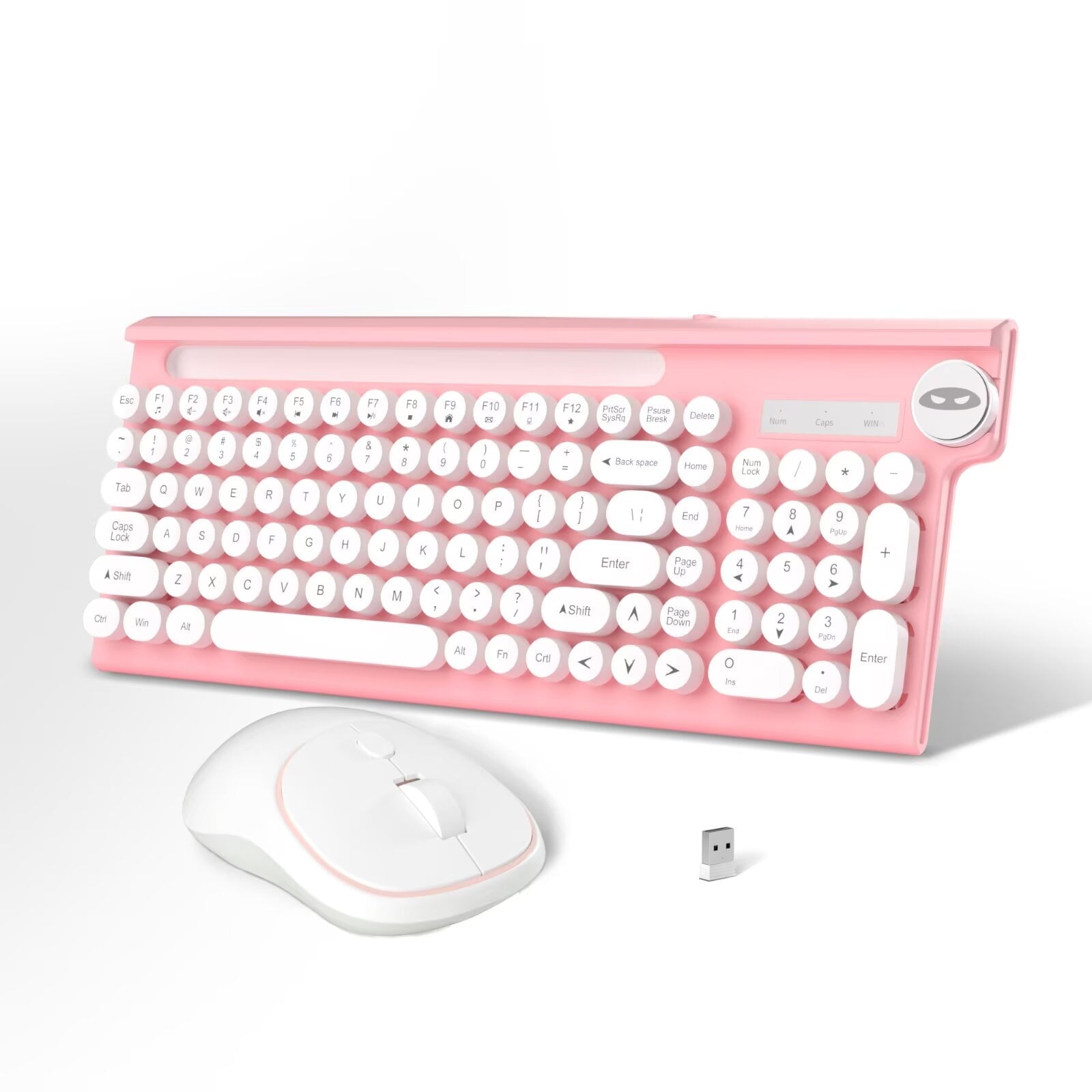 Pink Wireless Keyboard and Mouse Combo, MageGee 2.4G USB 101Keys ...