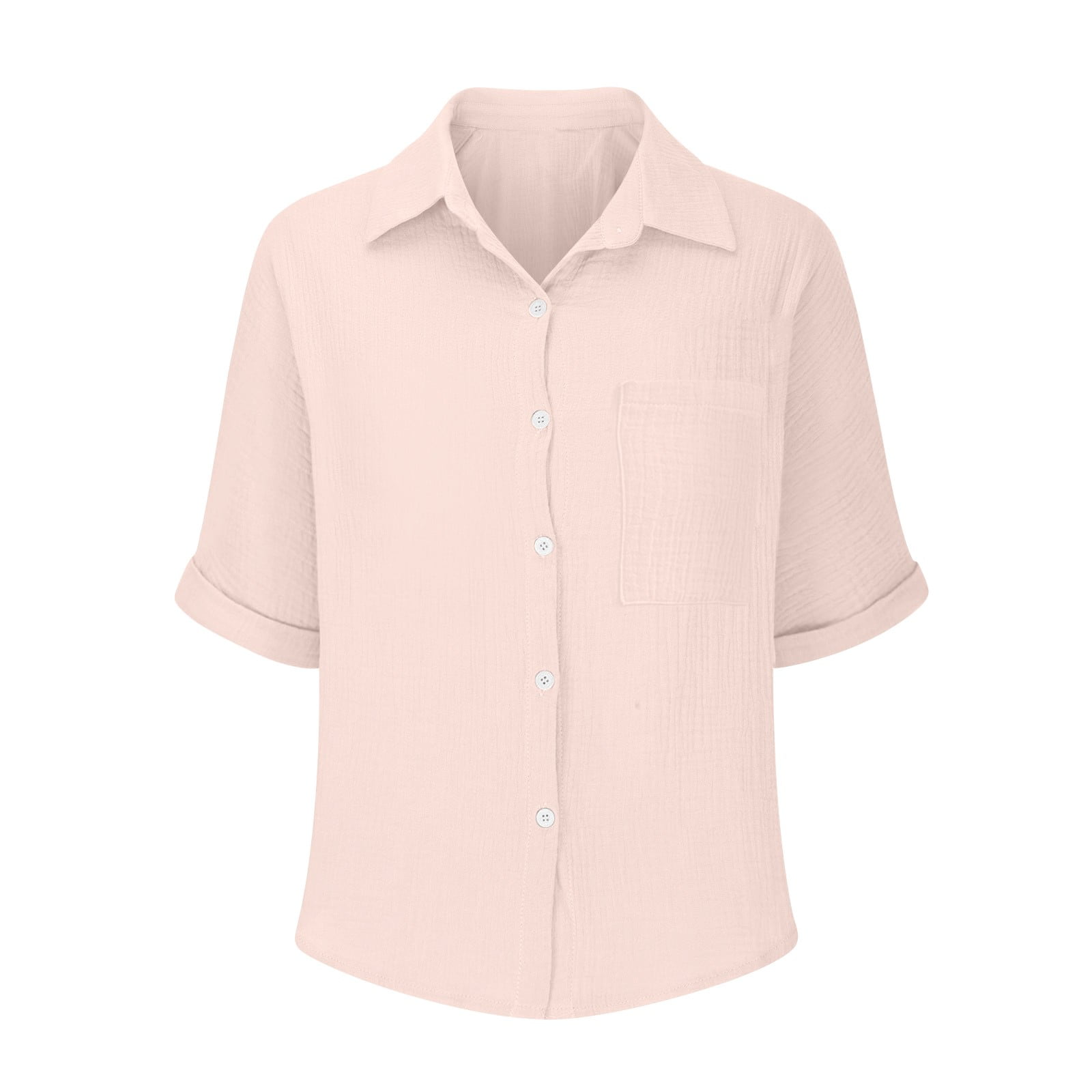 Pink Womens Blouses Womens Blouses Casual Tops Batwing Sleeve Pocket ...