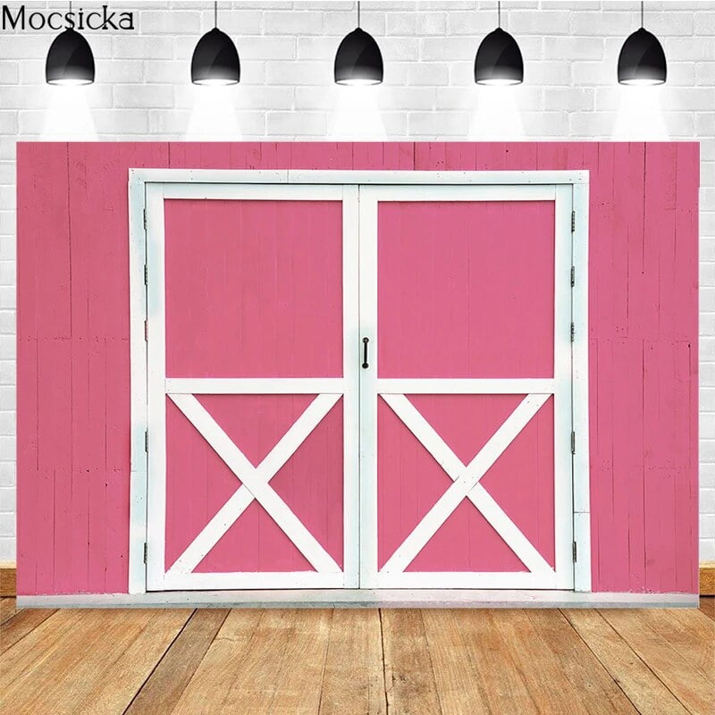 Pink Wooden Door Photography Background Warehouse Wooden Door ...