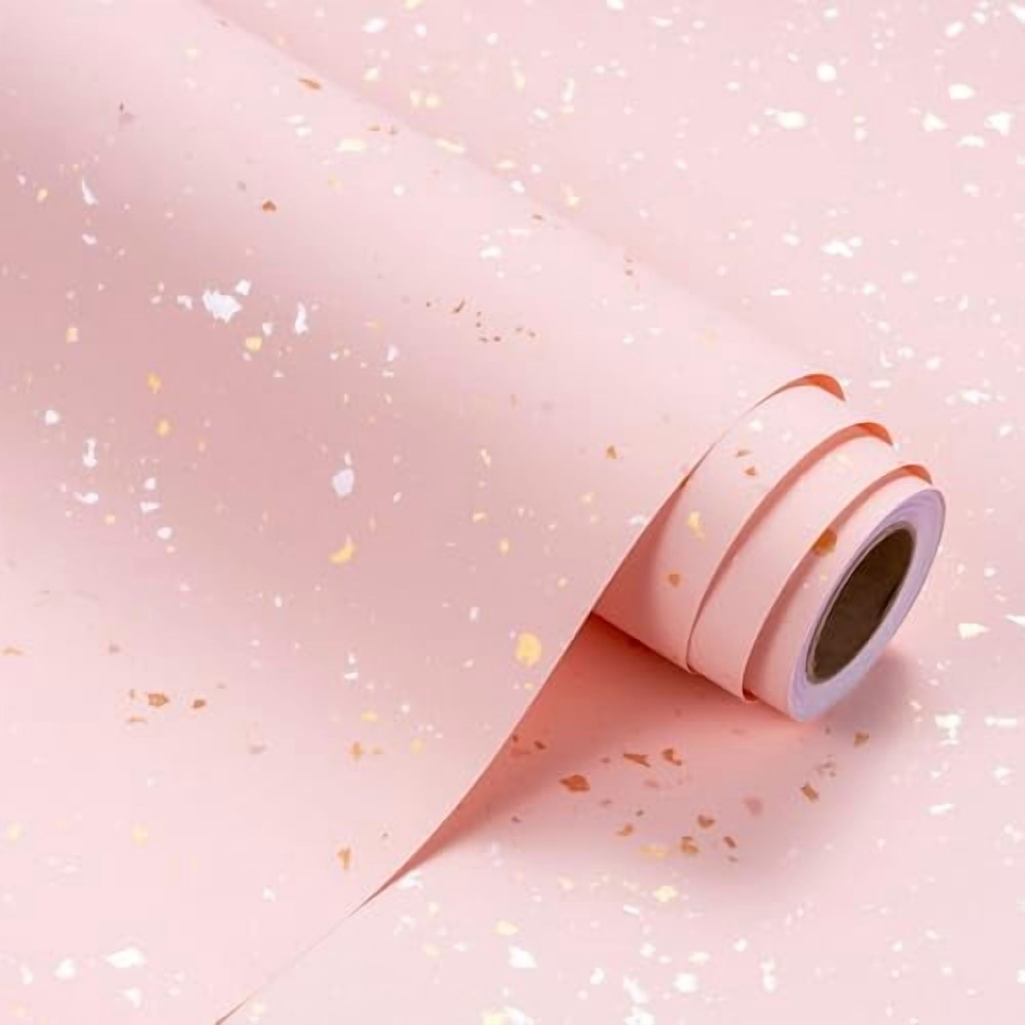 Pink Wrapping Paper Roll - Mini Roll - 17 Inch x 16.5 Feet - Pink Gold ...