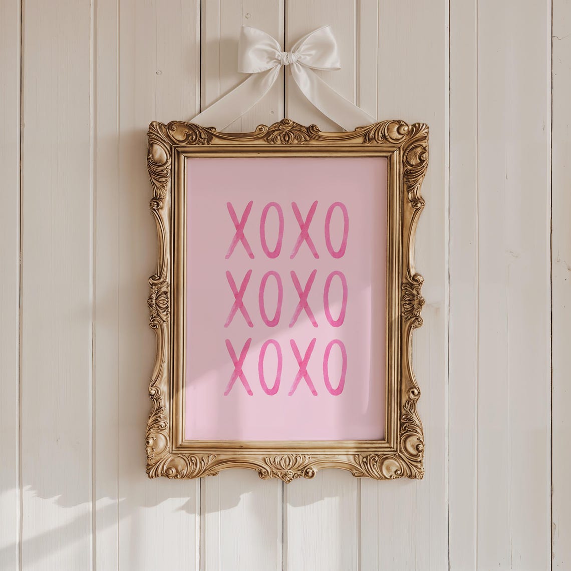 Pink Xoxo Valentine'S Day Poster, Hugs And Kisses Wall Art, 8x12 ...