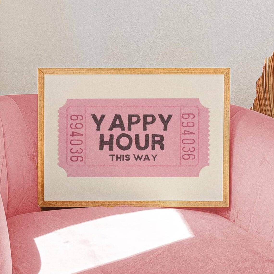 Pink Yappy Hour Cocktail Wall Art Vintage Bar Cart Prints Instant ...