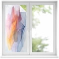 Pink Yellow Blue Abstract Window Privacy Film, Modern Art Wave Static ...
