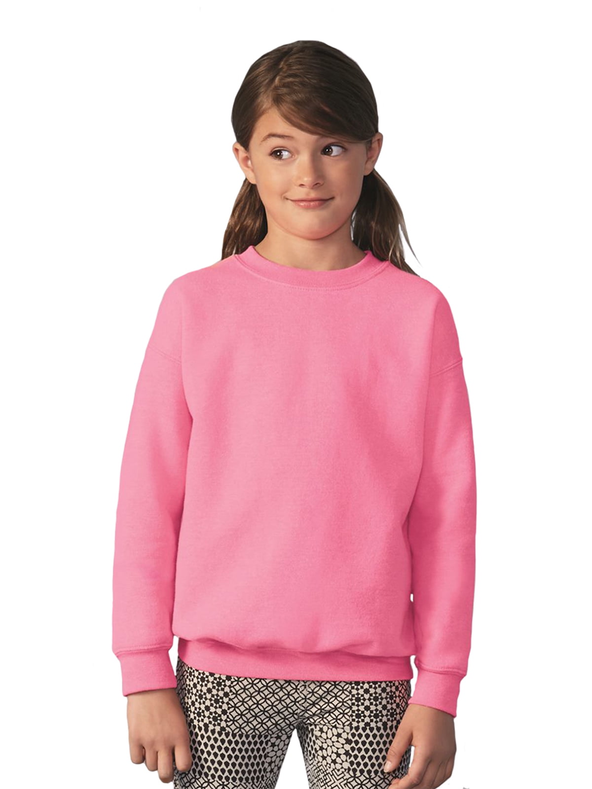 Gildan Pink Youth Sweatshirts for Girls and Boys, Sizes 6-20, Casual ...