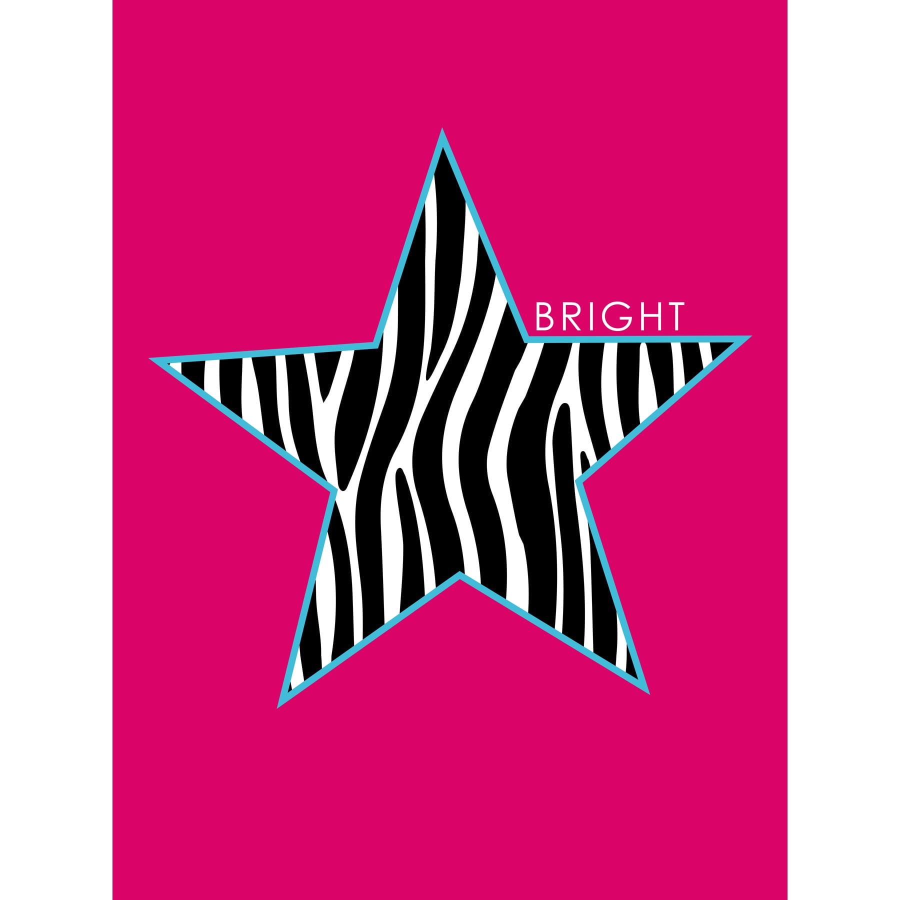 Pink Zebra Bright Large Wall Art Print - Walmart.com