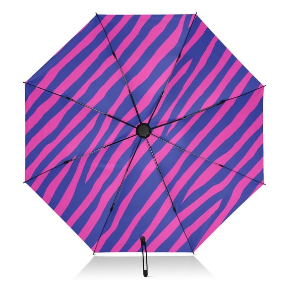 Pink Zebra Pattern Umbrella Folding Sun Umbrella Travel Auto Open Close ...