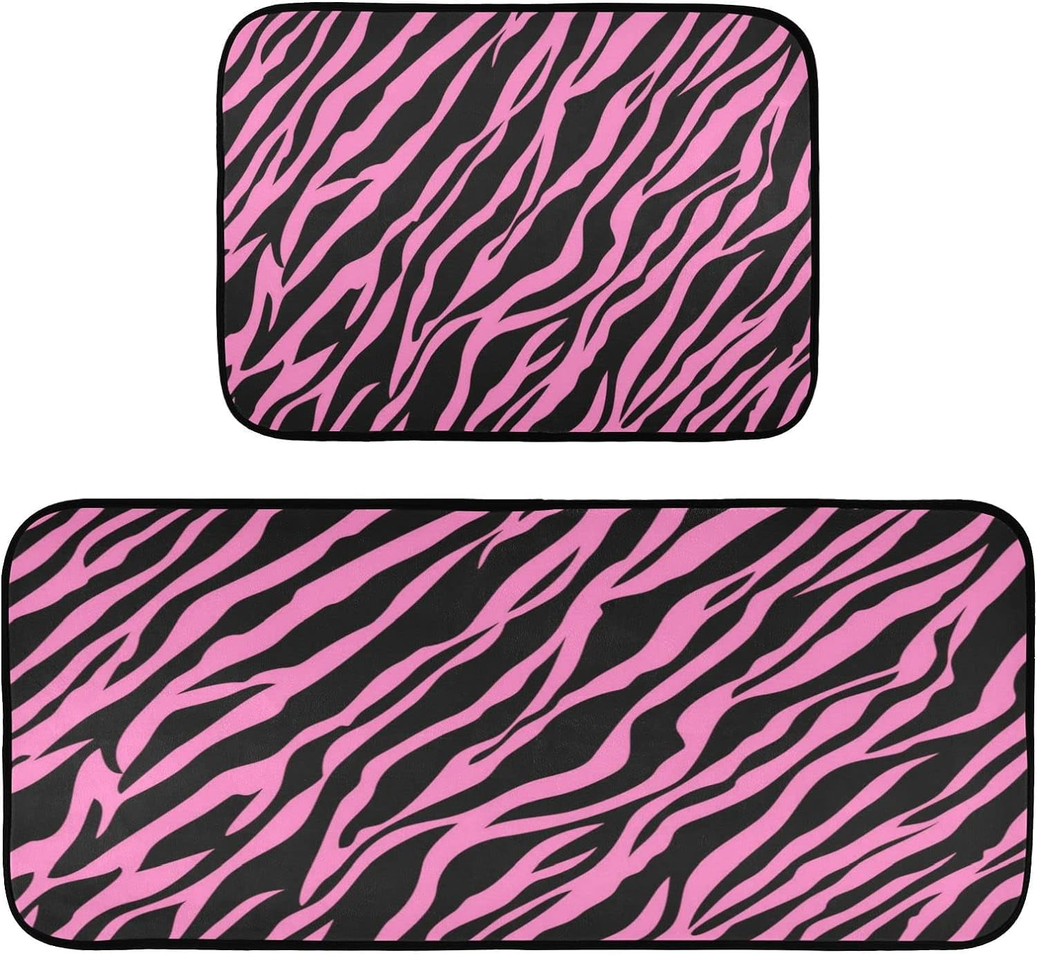 Pink Zebra Stripes Anti Fatigue Mats for Kitchen Floor, Set of 2 Non ...