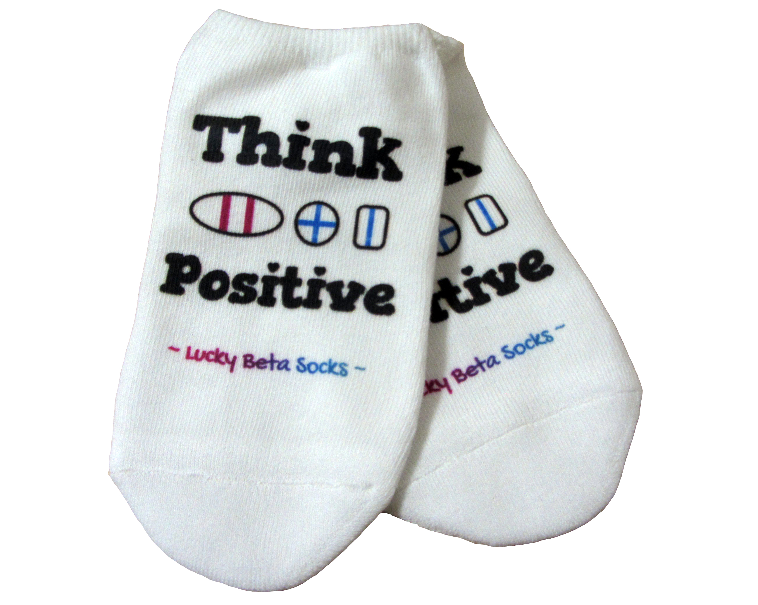 Pink and Blue Positive thoughts Lucky IVF Socks-Beta Socks - Womens ...