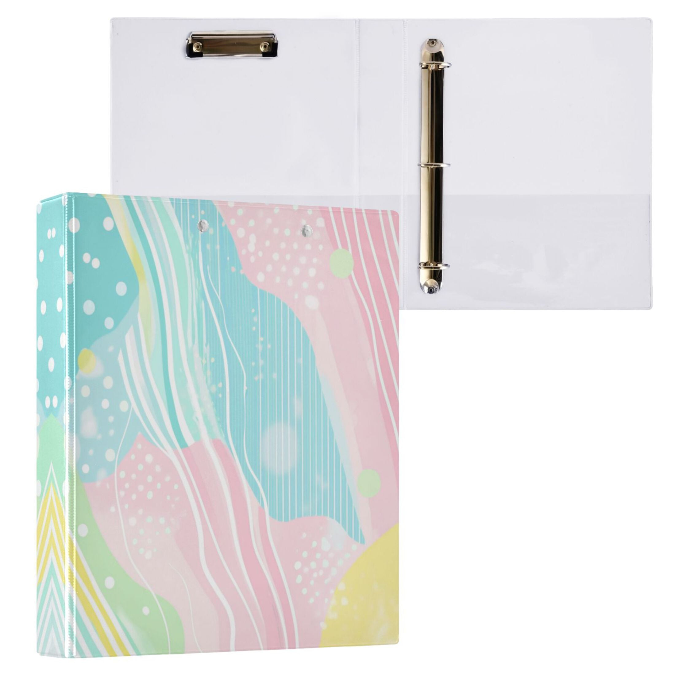 Pink and Blue Stripes 3 Ring Hardcover Binders 1.5in Round Rings for ...