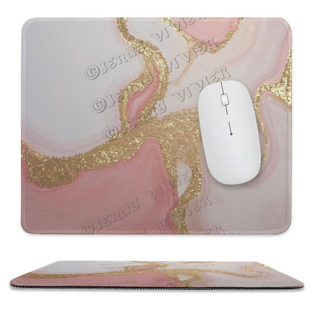 Pink and Gold Marble Mouse Pad, 10x12 Inches, Unique Pattern, Premium ...