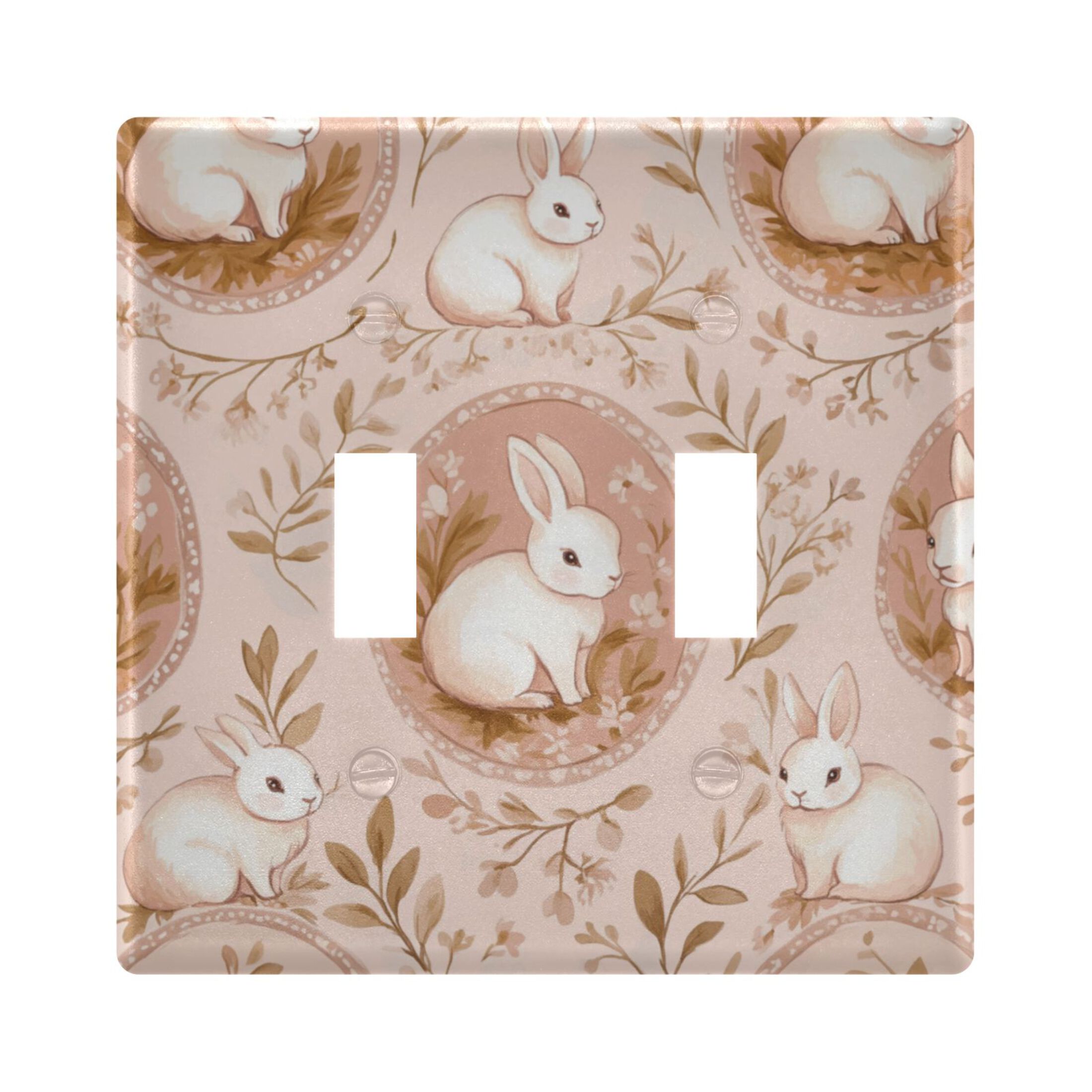 Pink and Peach Rabbits Decorative Light Switch Plates Switch Cover ...