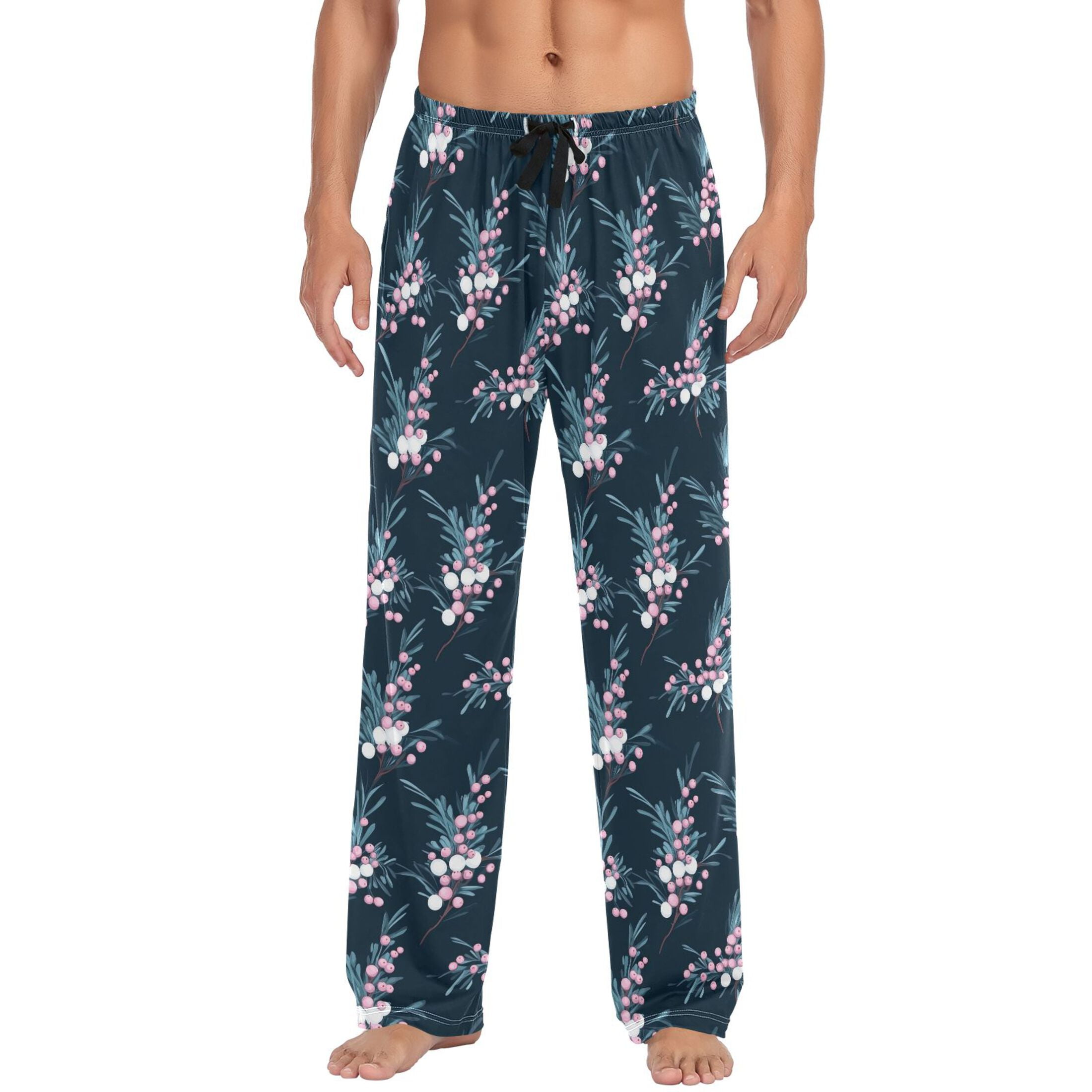 Pink and Red Berry Mens Pajama Pant Sleep and Lounge Bottons with ...