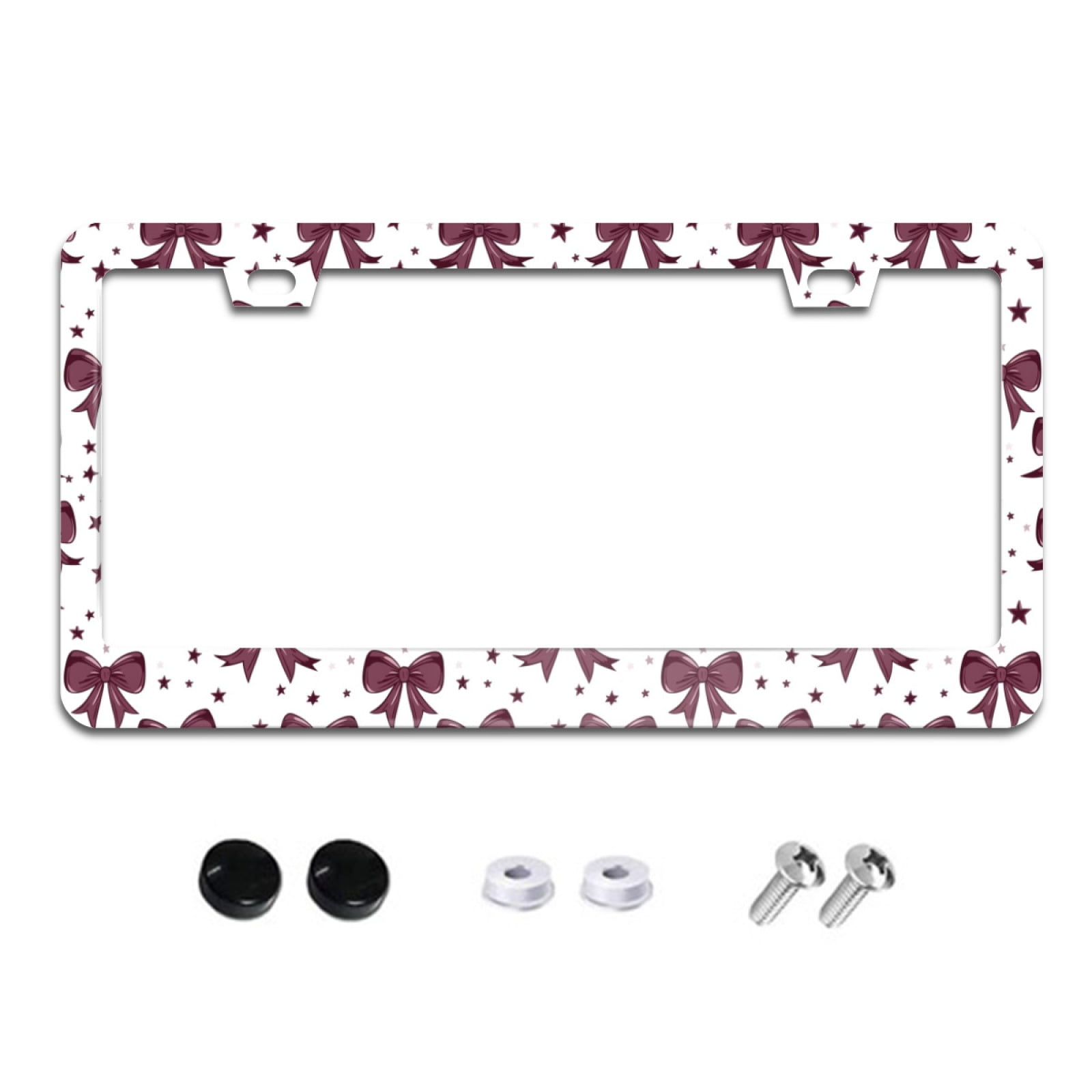 Pink and Red Bow License Plate Frames for Women Men Car Plate Holder ...