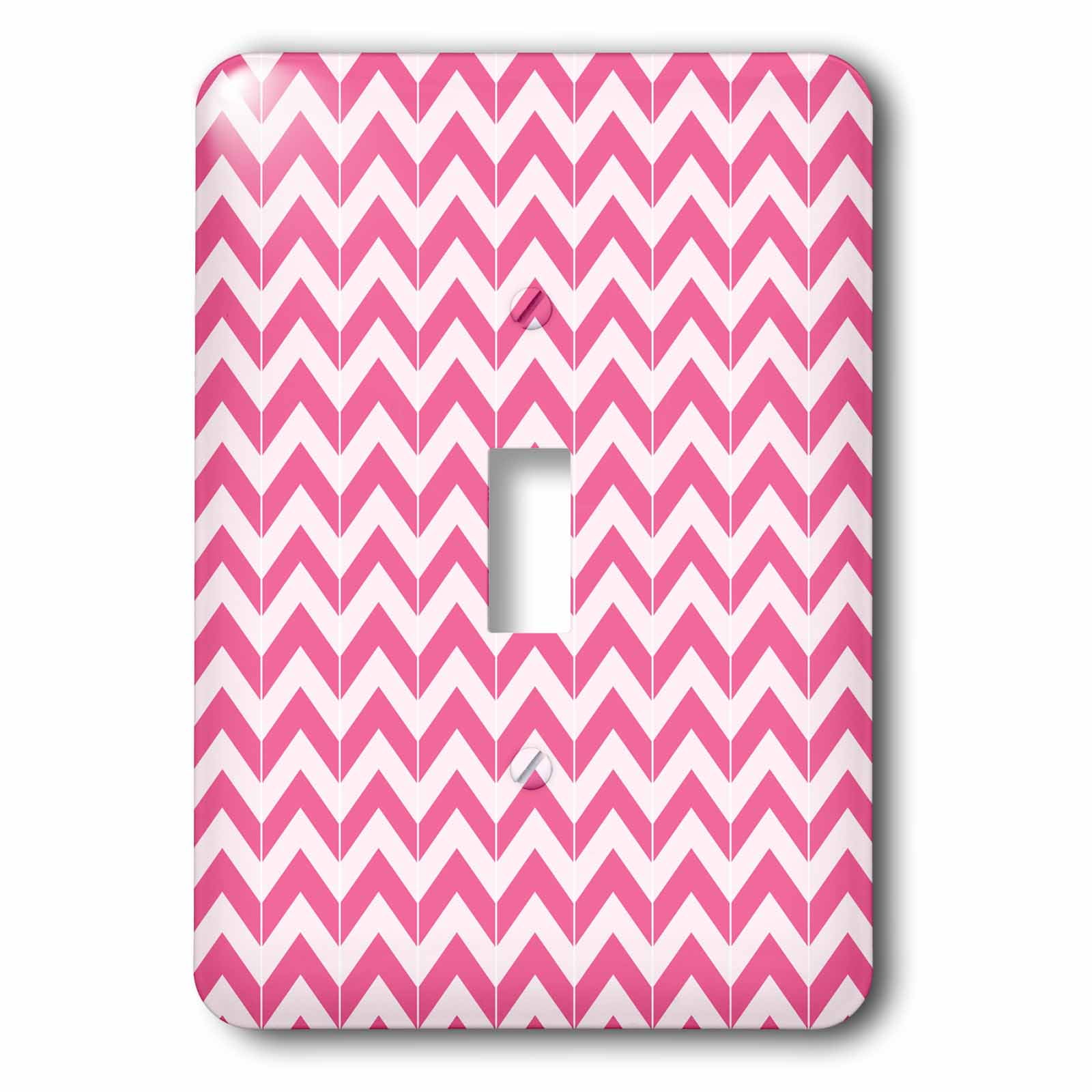 Pink and White Chevron Herringbone single toggle switch lsp-212472-1 ...