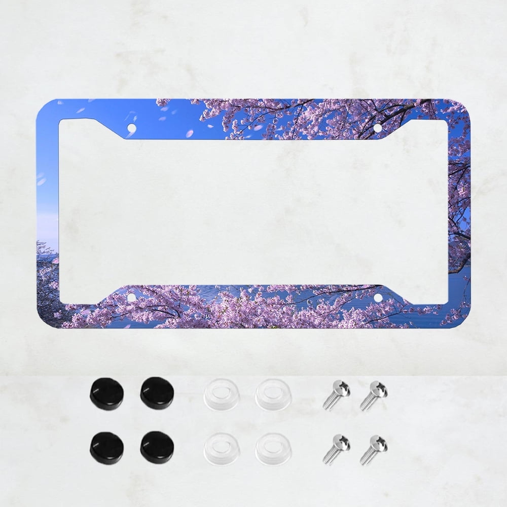 Pink cherry blossom license plate frame, beautiful license plate frame ...