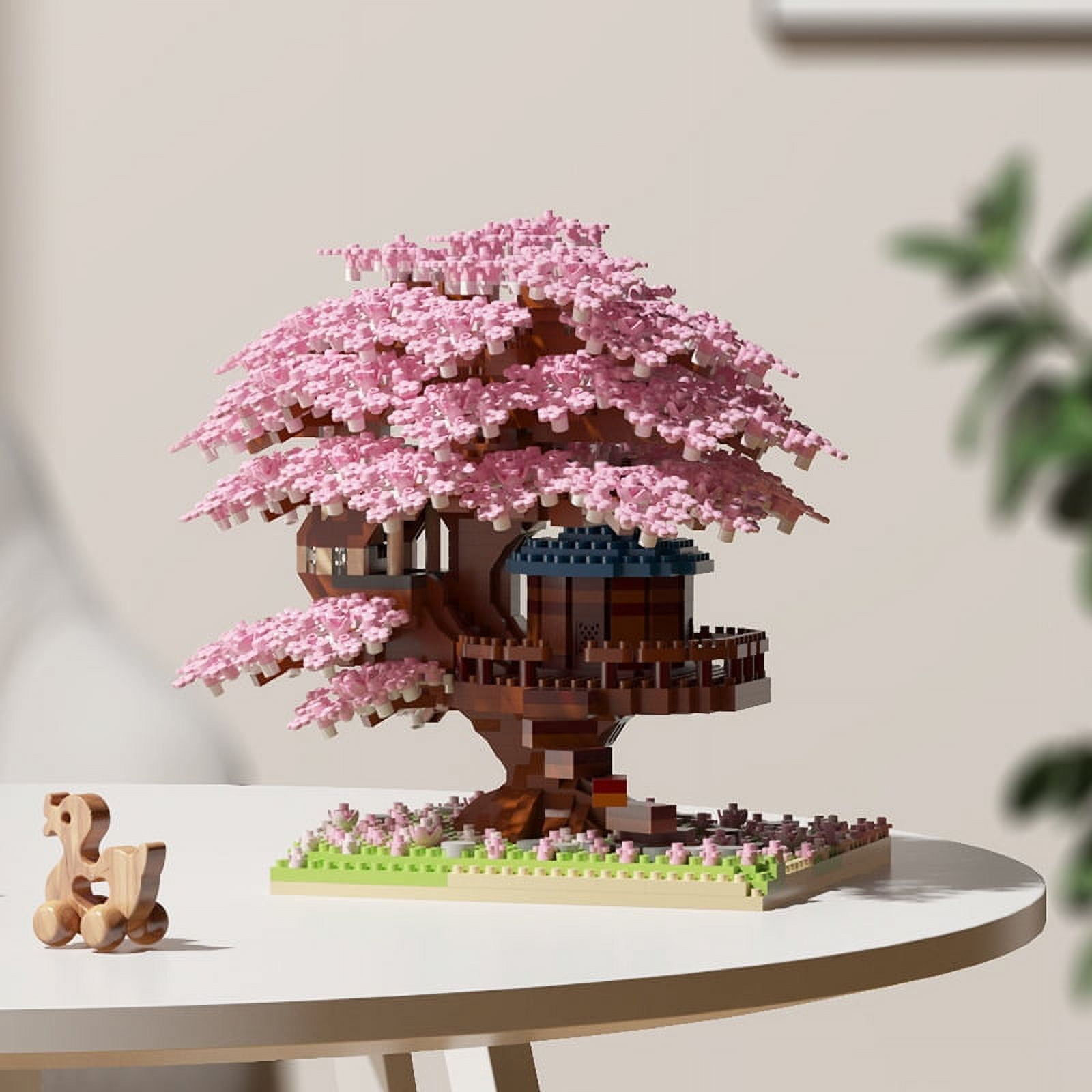 Pink cherry tree house building micro-particle building block classic ...